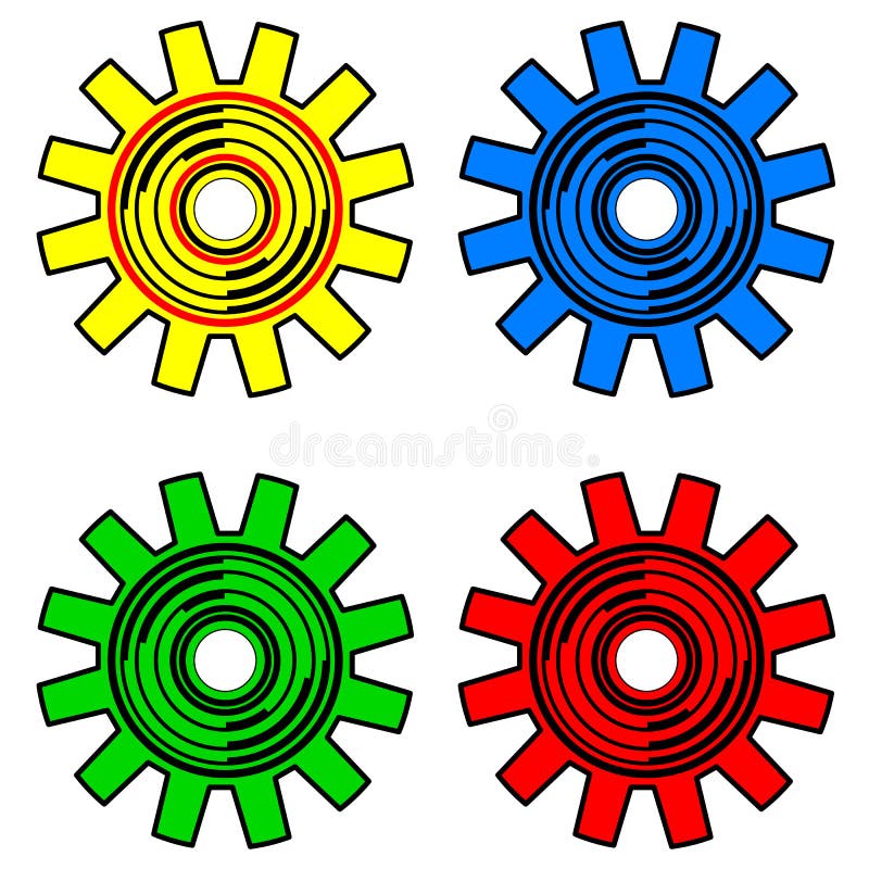 Colors gears stock vector. Illustration of graphics, little - 26495622