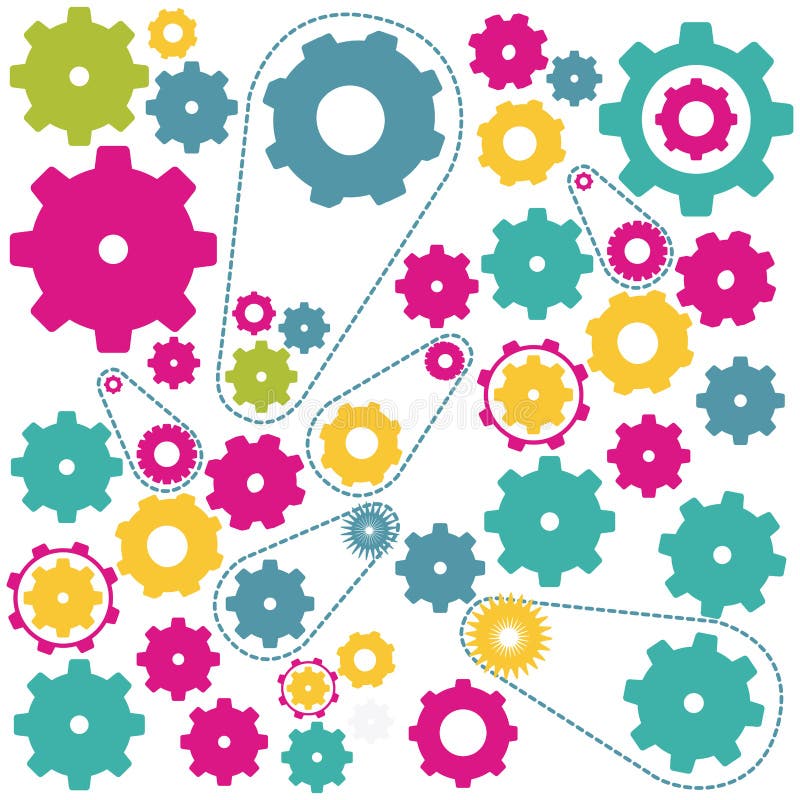 Colors gears symbols icon stock illustration. Illustration of ...