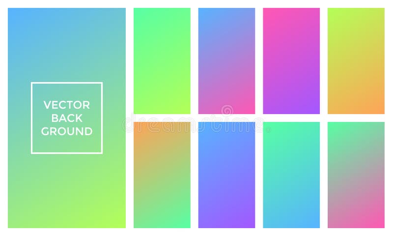 Colors Gradient Vector Backgrounds Set Stock Vector - Illustration of ...
