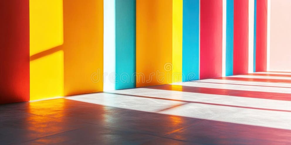 Colors of Light and Shadows Make Vibrant Geometry Stock Illustration ...