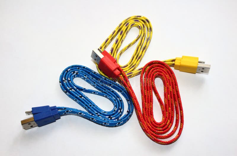Colors of Links USB Plugs White Background Stock Image - Image of ...