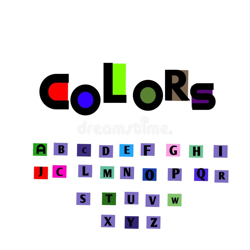 Colors Make the Alphabet Print Logo Stock Illustration - Illustration ...
