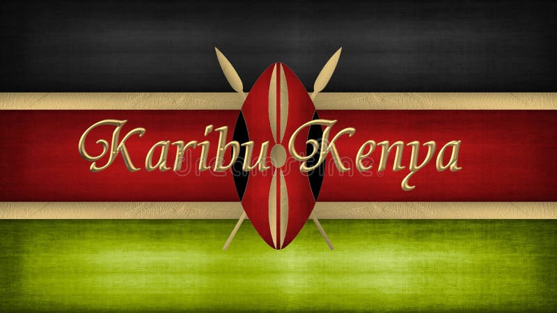 The Colors and Map of Kenya Stock Illustration - Illustration of colors ...