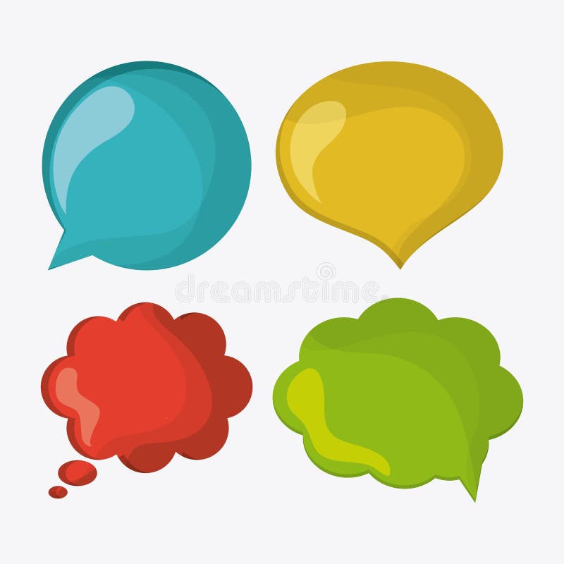 Colors Message Bubble Speech, Stock Illustration - Illustration of ...