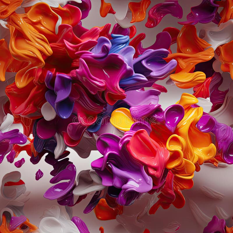 Colors Mixed Together in a Scene with Dispersed Objects (tiled) Stock ...