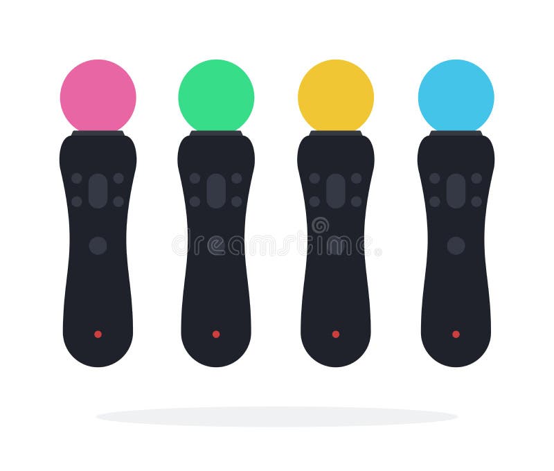 Colors Move Motion Controllers Flat Isolated Stock Vector ...