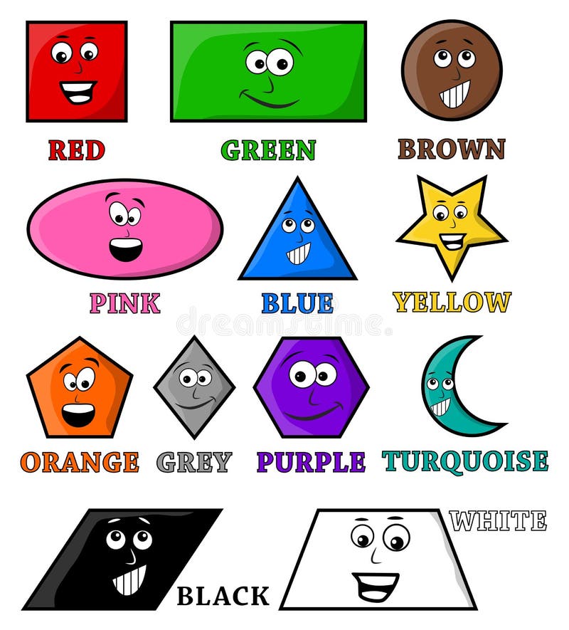 Colors Name and Shape Vector Symbol Icon Design. Stock Vector ...