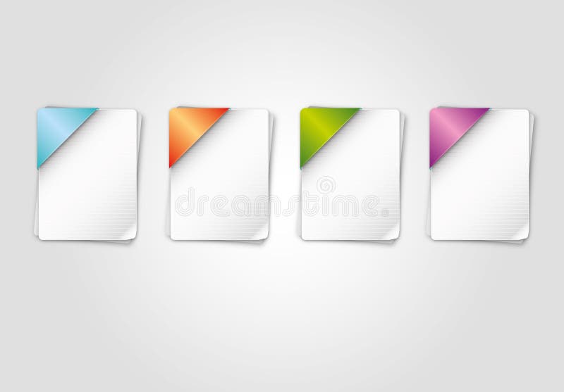Colors paper icons stock illustration. Illustration of template - 29189184