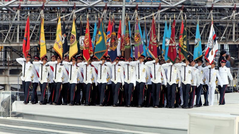 Colors Party Marching during NDP 2009 Editorial Stock Image - Image of ...