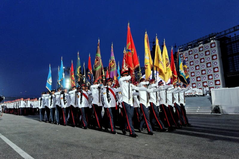 Colors Party Marching Past during NDP 2009 Editorial Photo - Image of ...