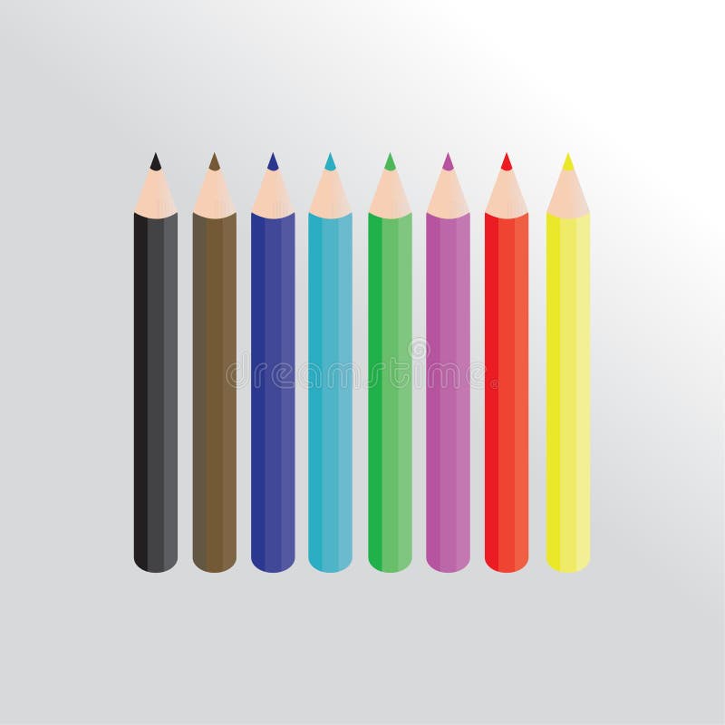 8 Colors Pencils Vector stock vector. Illustration of business - 91810258