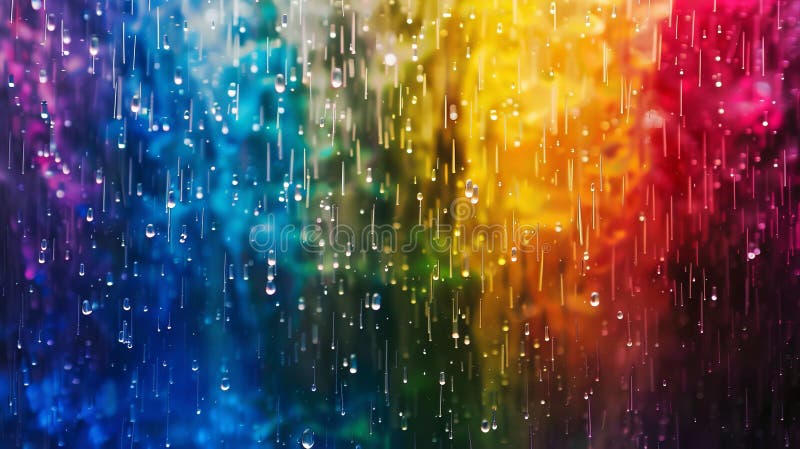 Colors of the Rainbow Falling Down Like Rain Stock Illustration ...