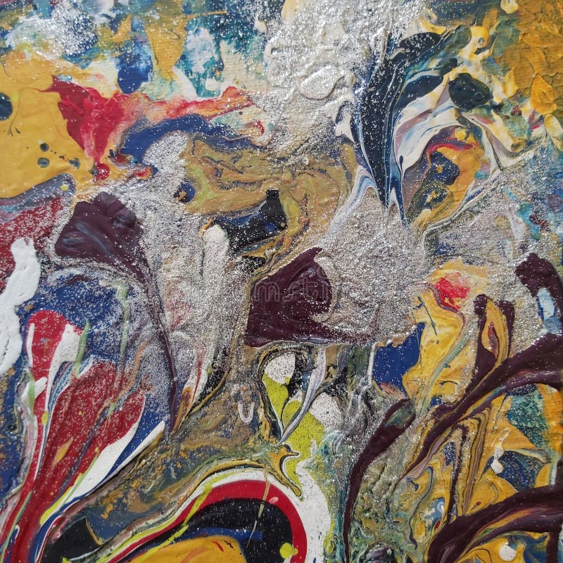 Colors Red Green Grey White Blue Silver Abstract Paintings Stock Image ...