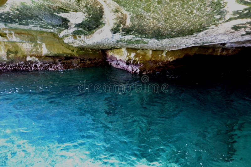 Colors of a Rock Inside a Cave Stock Image - Image of colors, blue ...