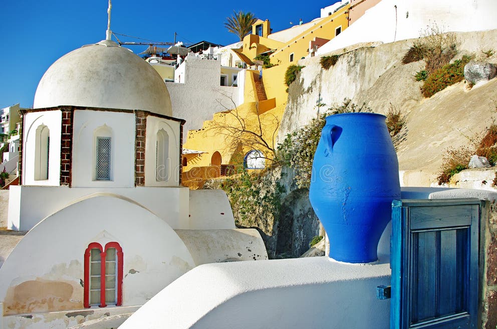 Colors of Santorini stock image. Image of retro, greek - 19367885