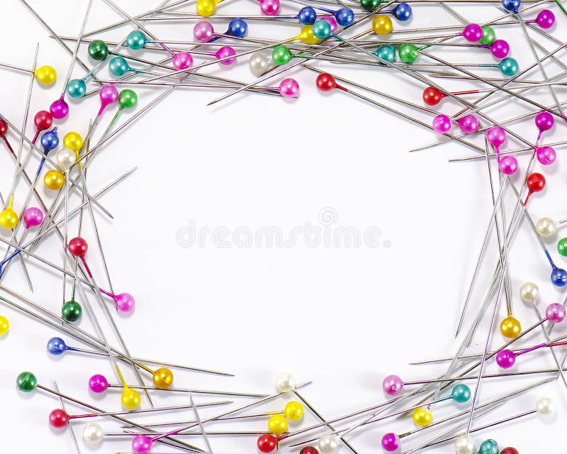 Sewing Push Pin on White Background Stock Photo - Image of craft, sharp ...