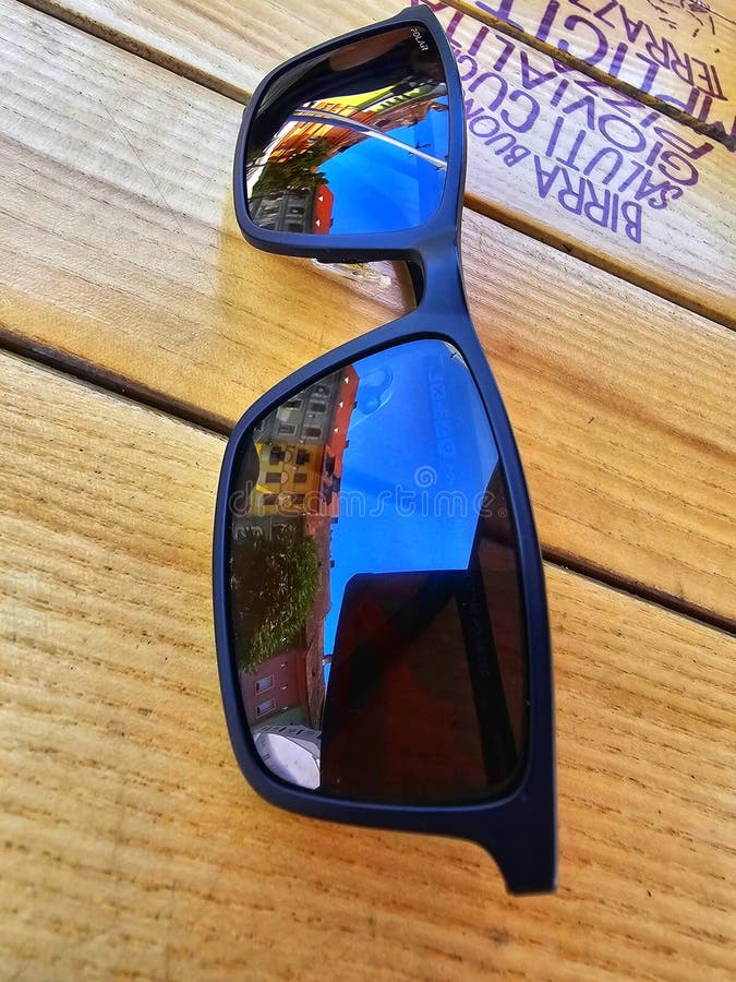 Colors of Sighisoara - Reflections on a Pair of Sunglasses Stock Image ...