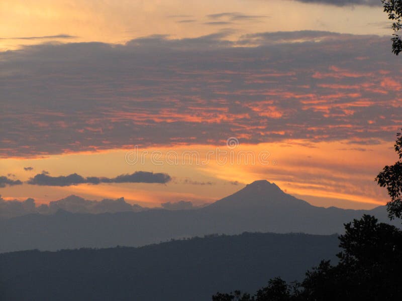 Tolima Icepeak Volcano Fire Skyes Stock Image - Image of ridge ...
