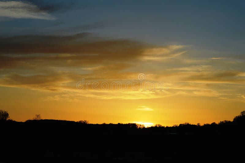 Colors of the Sunset in the Plain Stock Photo - Image of horizon ...