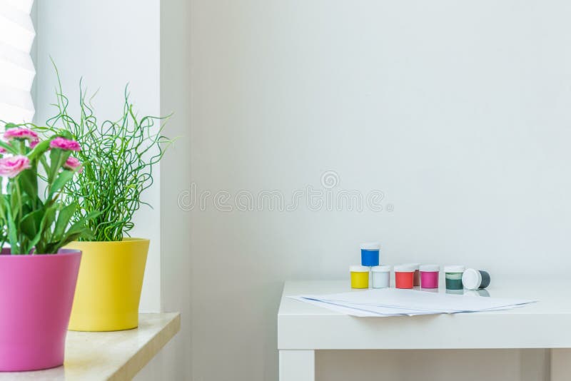 Colors on the table stock photo. Image of draw, design - 47307096