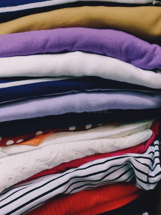 Colors and Textures of Folded Clothes. Stock Illustration ...