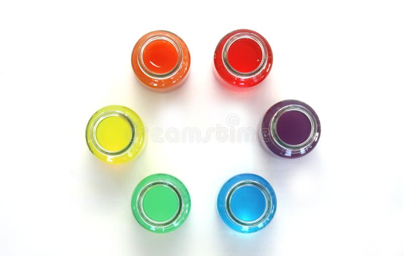 Colors water in bottles stock photo. Image of rainbow - 55812112