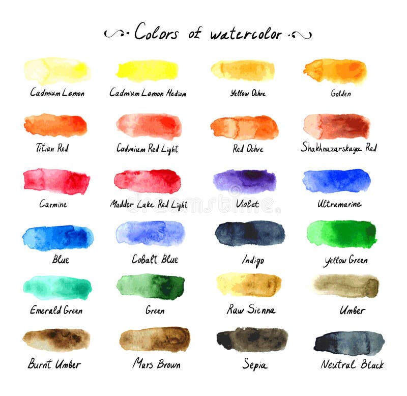 Colors of Watercolor with Text Stock Illustration - Illustration of ...