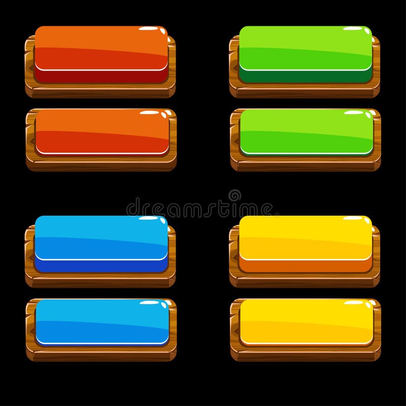 Colors Wooden Push Buttons for a Game Stock Vector - Illustration of ...