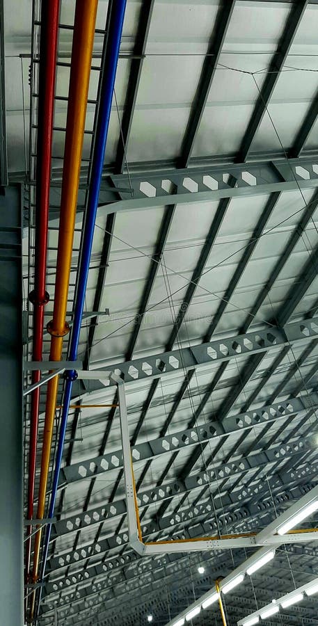 Color pipe steel roof stock photo. Image of architecture - 263337100