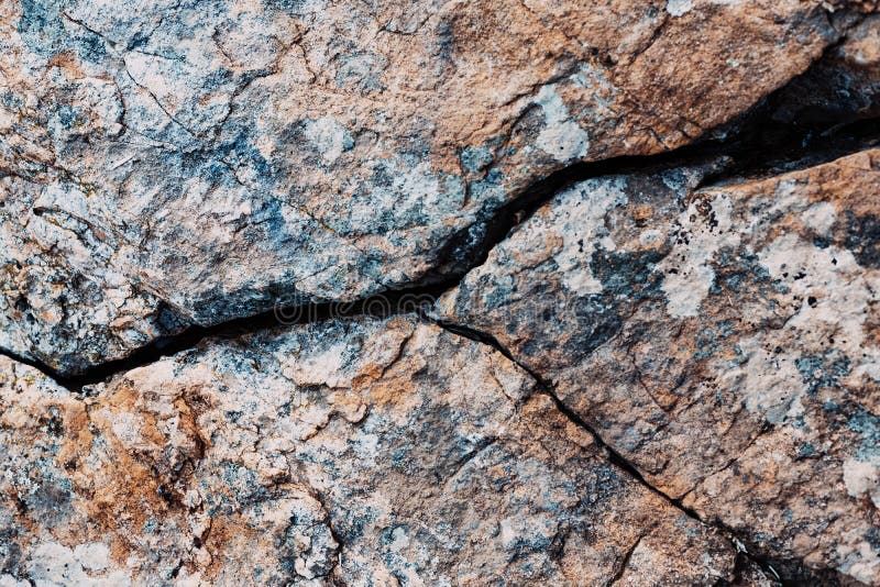 Crack in the Rock on Mountain in Various Colors. Stock Photo - Image of ...