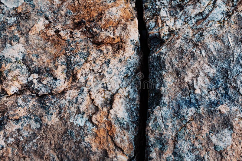 Crack in the Rock on Mountain in Various Colors. Stock Photo - Image of ...