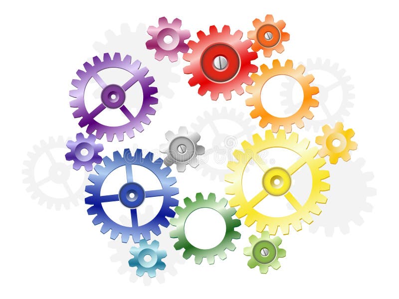 Color Wheel Gears stock vector. Illustration of color - 239054051