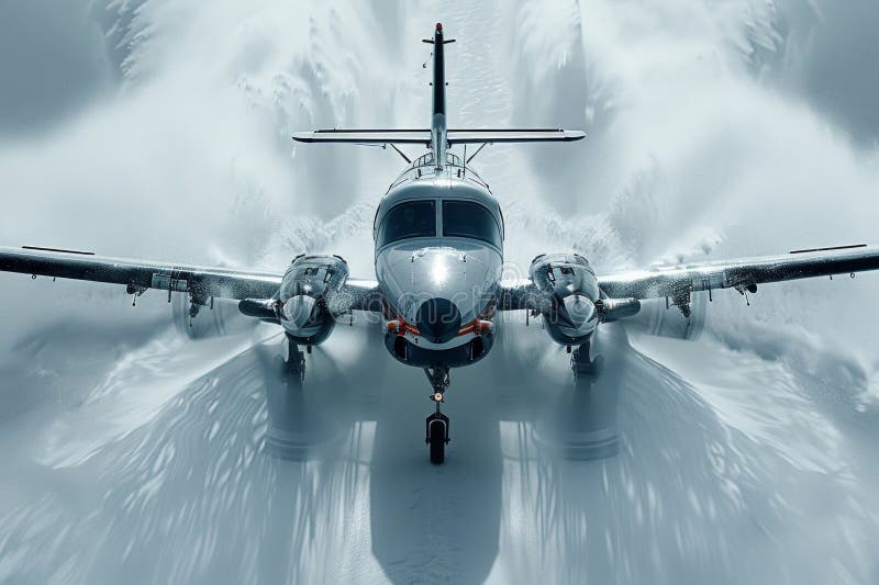 Colossal Airplane Soars High Above, Cutting through the Clouds As it ...