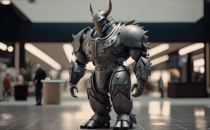 Colossal Armored Figure in Modern Setting. Created by Generative ...