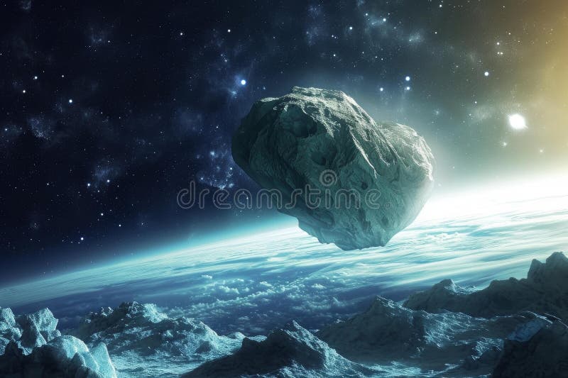 Colossal Asteroid Earth Collision. Generate Ai Stock Photo - Image of ...