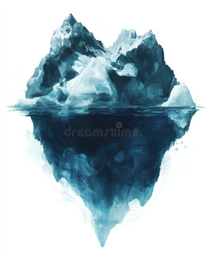 A Colossal Blue Iceberg is Positioned on a Completely Transparent ...