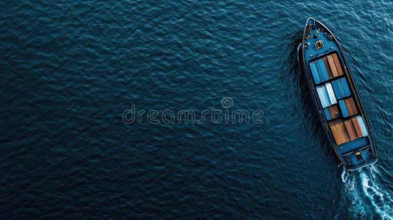 A Colossal Container Ship Sails through the Ocean, Transporting Cargo ...