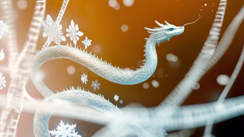 Giant Dragon Transforms into Majestic Snow Serpent Amid Swirling ...