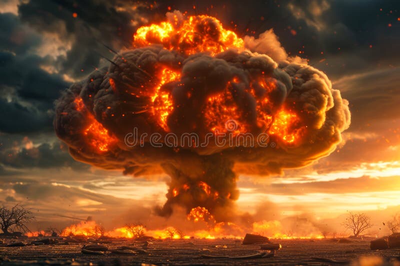 A Colossal Explosion Produces a Mushroom-shaped Cloud of Smoke and ...
