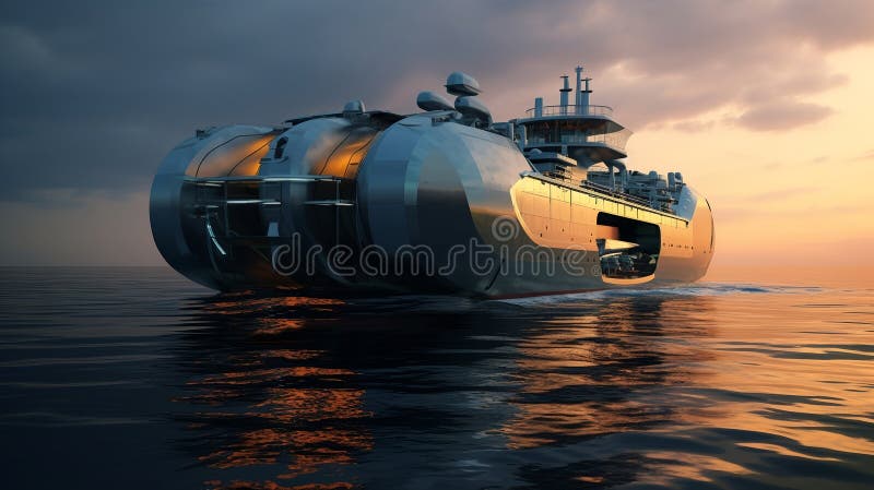 Colossus on the Waves: a Futuristic Container Ship Stock Photo - Image ...