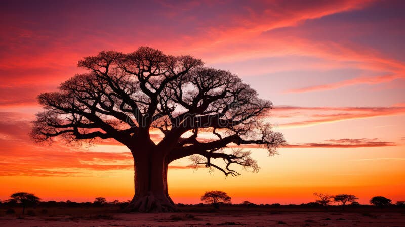 Colossal huge tree stock illustration. Illustration of landscape ...