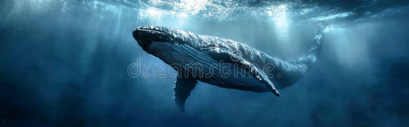 A Colossal Humpback Whale Swims Serenely Beneath the Surface ...