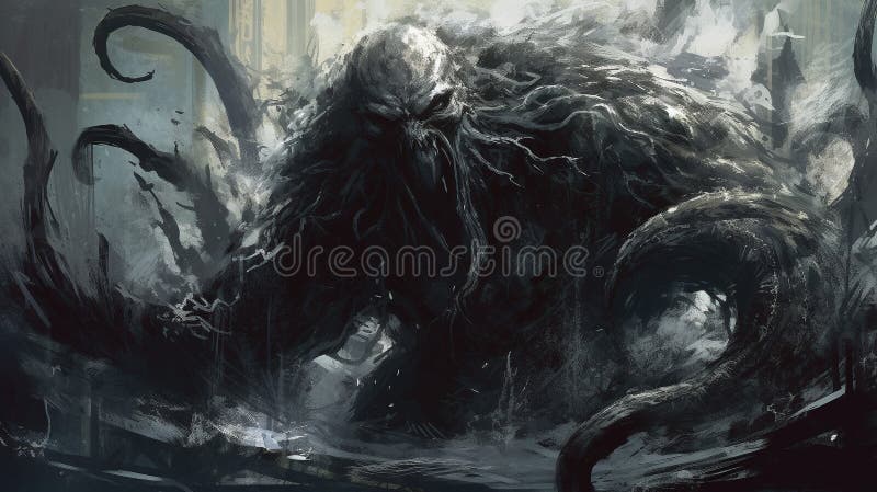 Generative AI, Kraken Unleashed Stock Illustration - Illustration of ...