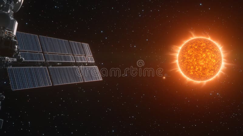 Colossal Megastructure in Space Orbiting a Red Star with Solar Panels ...