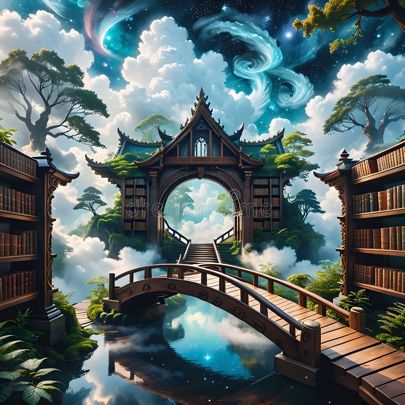 A Colossal, Metallic Library Ringed Around a Star. Countless Rows of ...