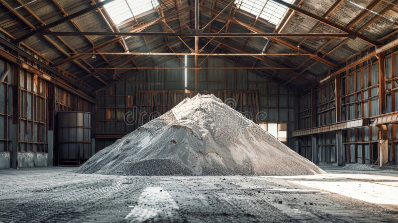 A Colossal Mound of Sand Dominates a Warehouse Storing Potash ...