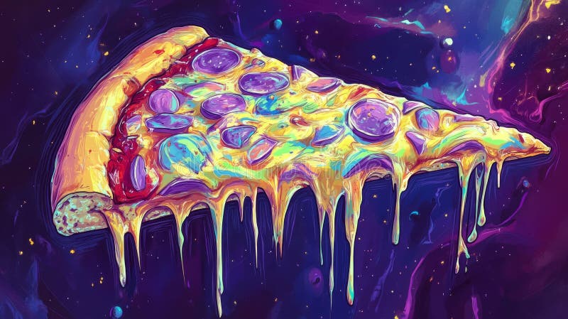 A Colossal Pizza Slice Traversing the Universe As a Comet Stock Photo ...