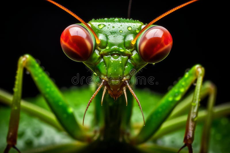 Colossal Praying Mantis Macro. Generate Ai Stock Photo - Image of ...