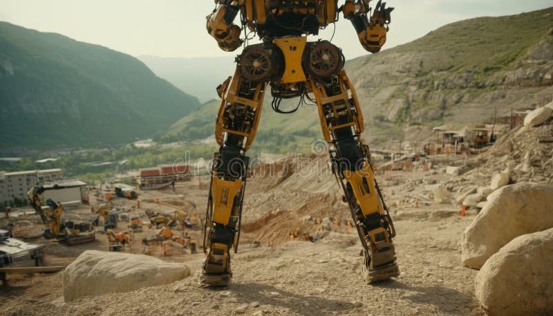 Robotic Machinery on Construction Site Stock Photo - Image of building ...