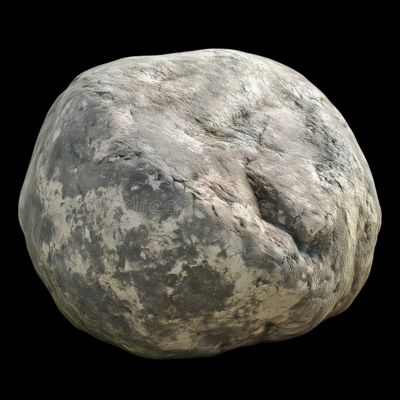 Massive Boulder Isolated on Black Background Stock Illustration ...